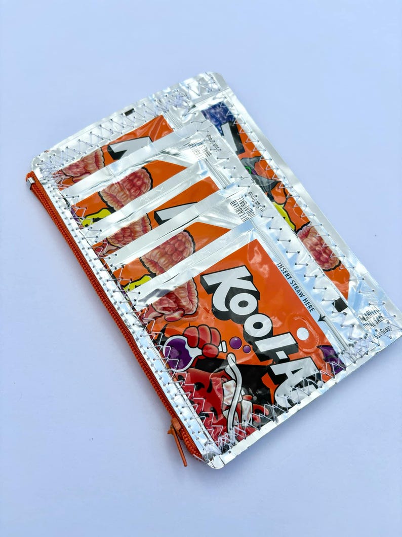 Upcycled Kool-aid Jammer Card & Coin Holder – Recycled Drink Pouch ...
