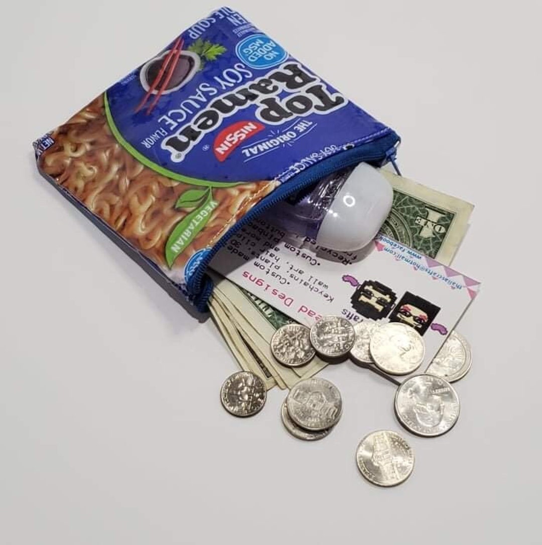 Recycled Top Ramen Coin Purse, Zippered Soy Sauce Noodle Bag - Etsy
