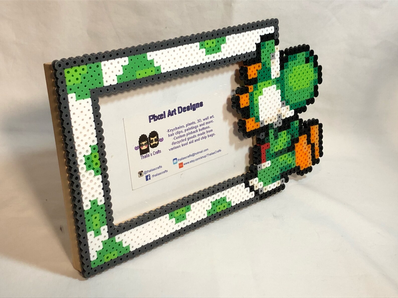 Yoshi Picture Frame! Yoshi From Mario Brothers, 8bit Picture Frame ...