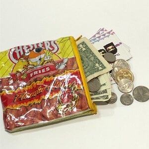 Recycled Bag, Flamin Hot Fries Coin Bag, Coin Purse, Change Bag, Card ...