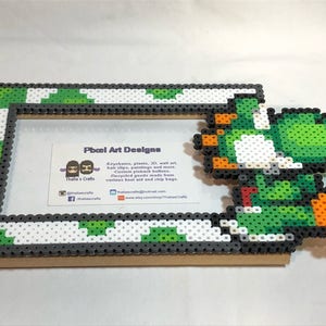 Yoshi Picture Frame! Yoshi From Mario Brothers, 8bit Picture Frame ...