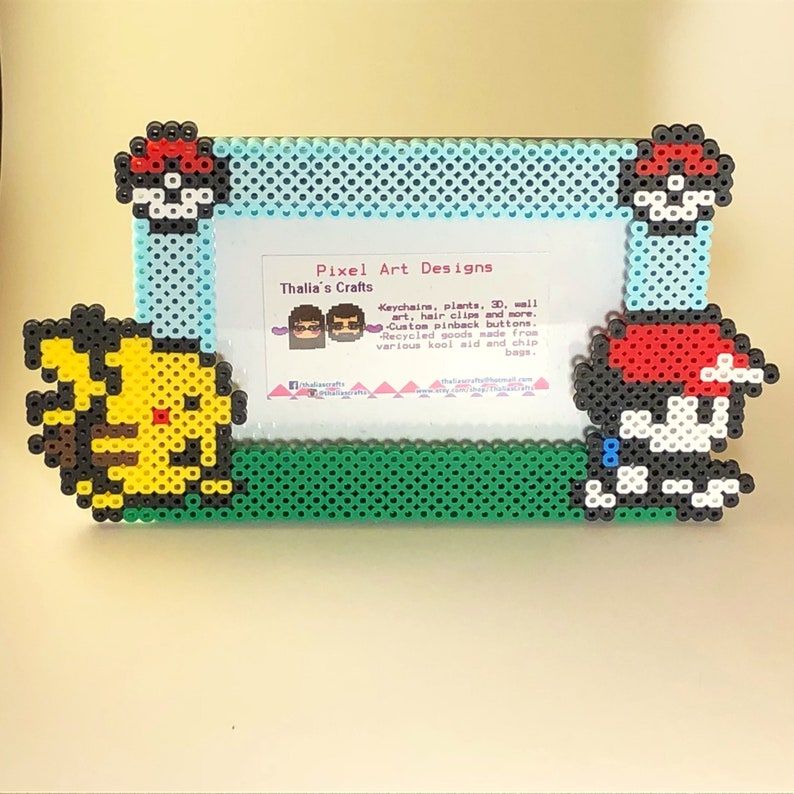 Pikachu and Trainer Picture Frame Videogame Decor 8 Bit | Etsy