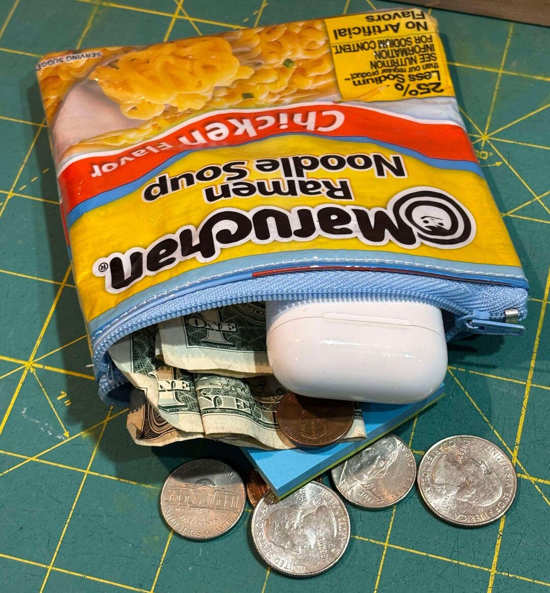 Recycled Bag, Ramen Noodles, Chicken Flavor Less Sodium, Coin Purse ...