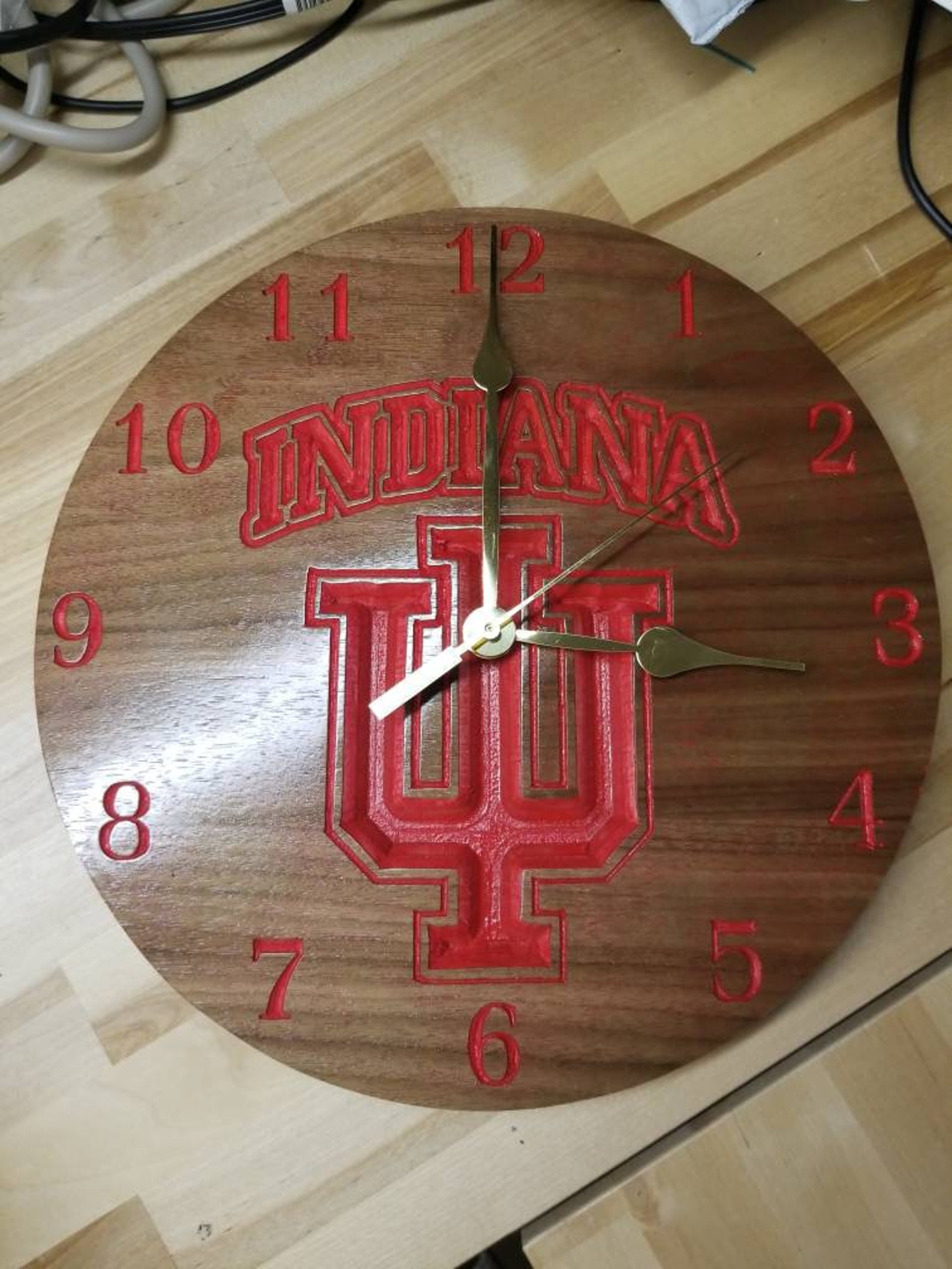 Indiana University Engraved Clock/ Custom Engraved Wood - Etsy
