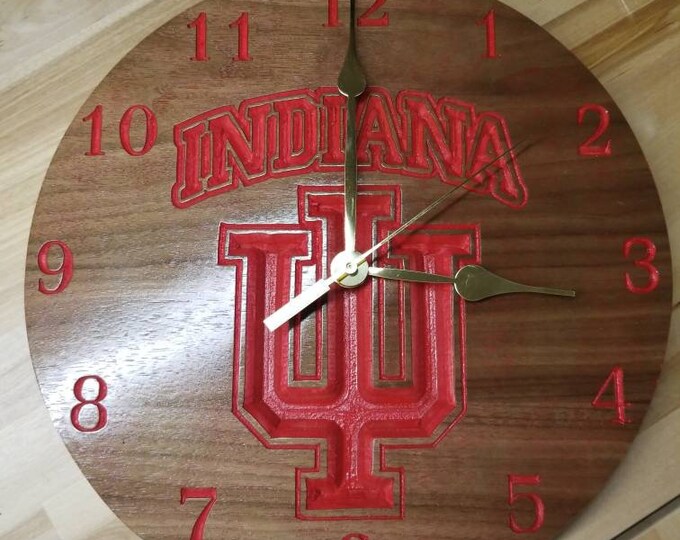 Indiana University Engraved Clock/ Custom Engraved Wood, Engraved Wall ...