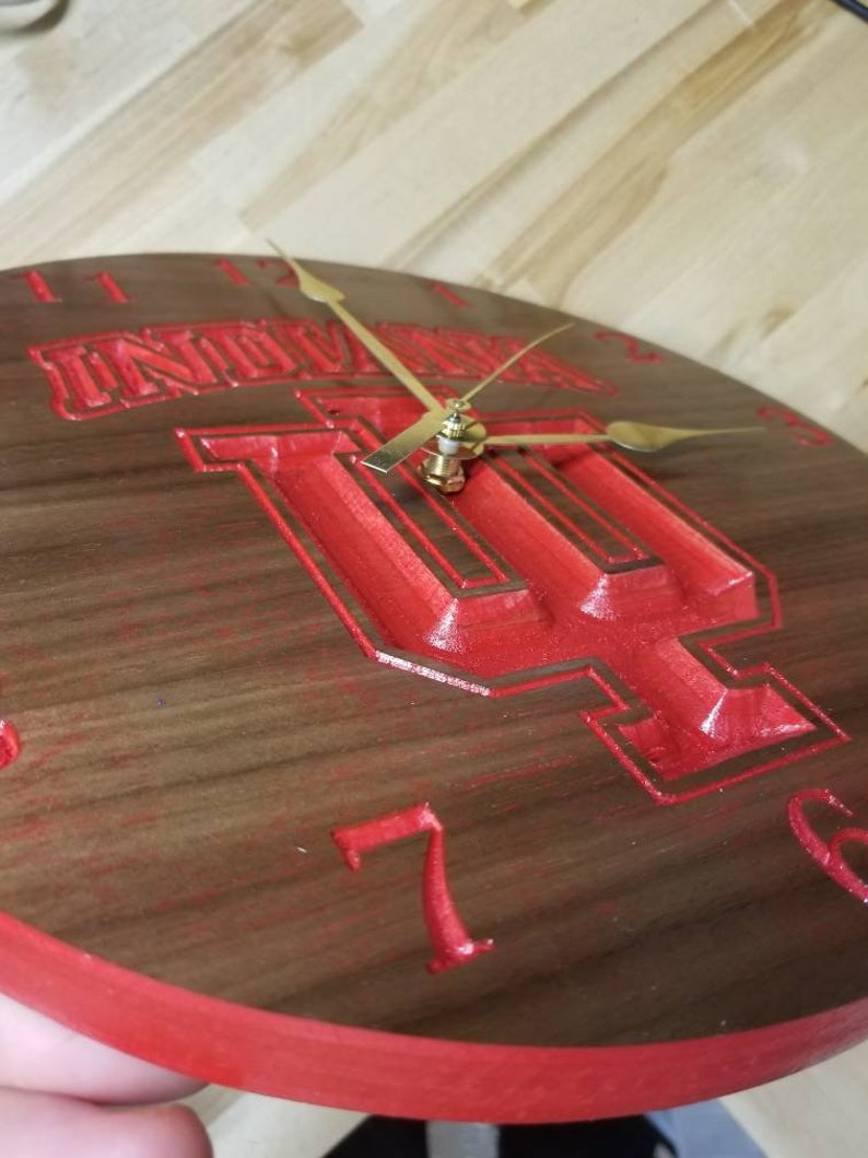 Indiana University Engraved Clock/ Custom Engraved Wood - Etsy