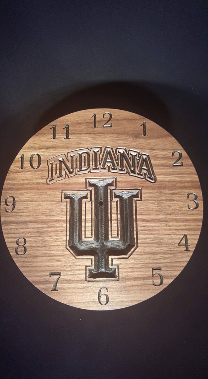 Indiana University Engraved Clock/ Custom Engraved Wood - Etsy