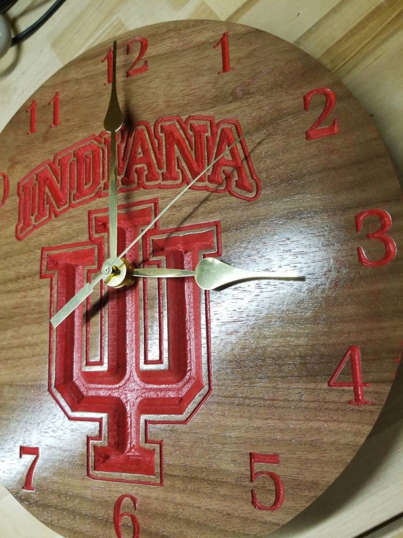 Indiana University Engraved Clock/ Custom Engraved Wood - Etsy