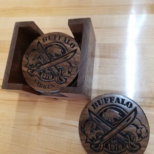 Buffalo Sabres Coaster Set/ Custom Woodworking Product - Etsy