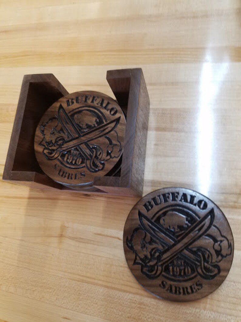 Buffalo Sabres Coaster Set/ Custom Woodworking Product - Etsy