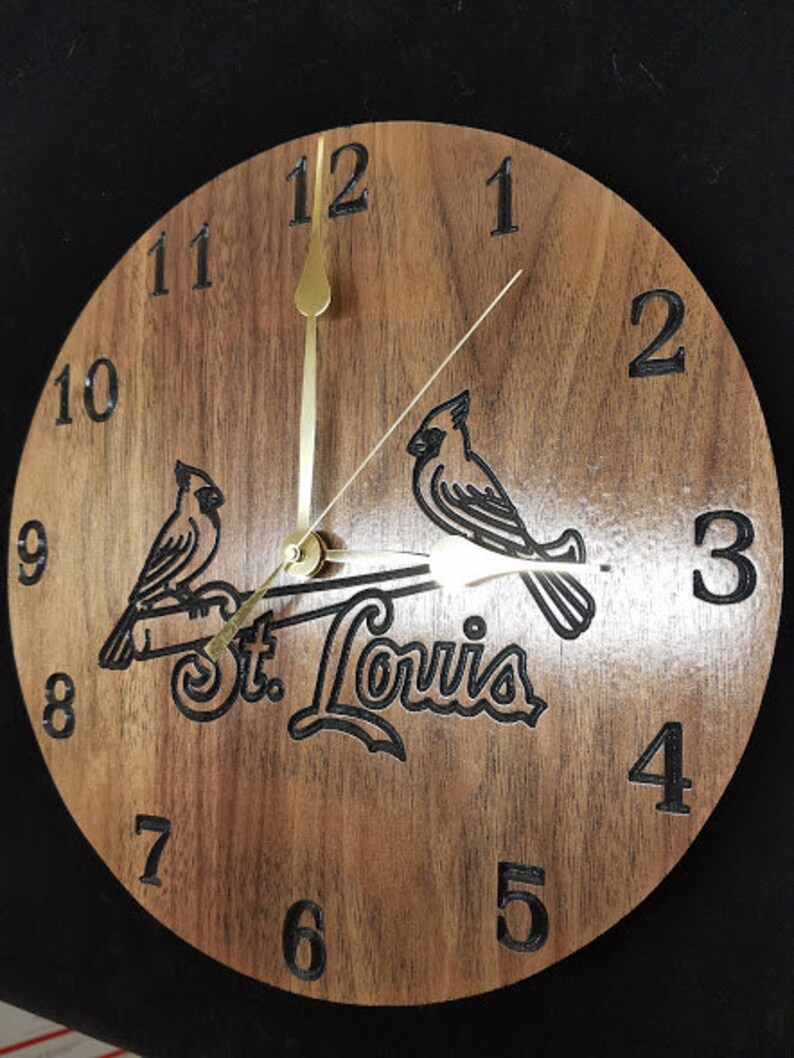 St. Louis Cardinals Wooden Engraved Clock 12'' - Etsy