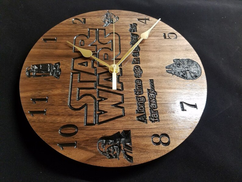 Star Wars Clock/ Yoda R2D2 Millenium Falcon Darth Vadar/ - Etsy