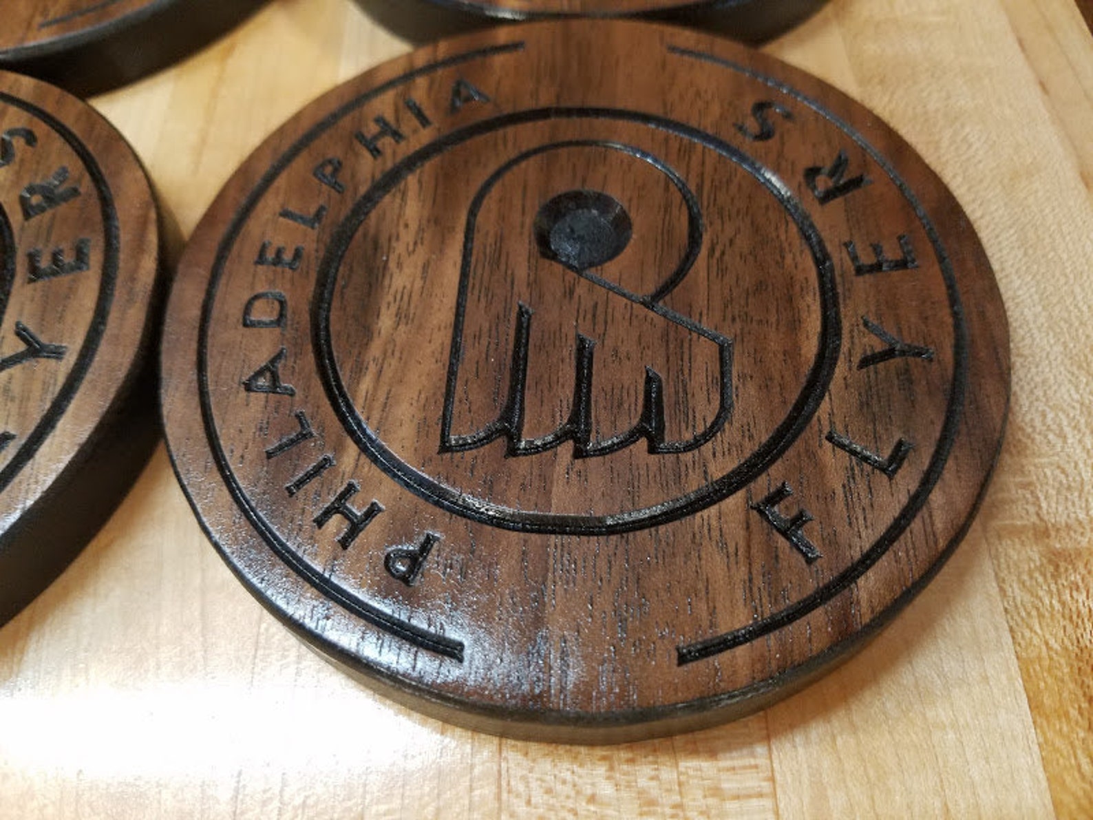 Philadelphia Flyers Coaster Set/ Custom Woodworking Product - Etsy