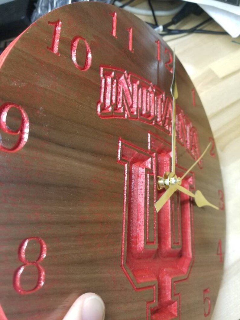 Indiana University Engraved Clock/ Custom Engraved Wood - Etsy