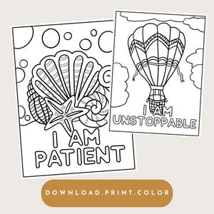 Positive Affirmation Coloring Pages Digital Download for Kids and ...