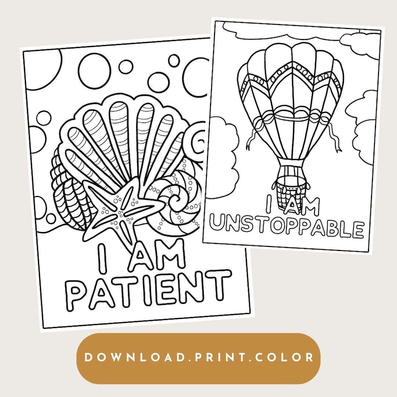 Positive Affirmation Coloring Pages Digital Download for Kids and ...