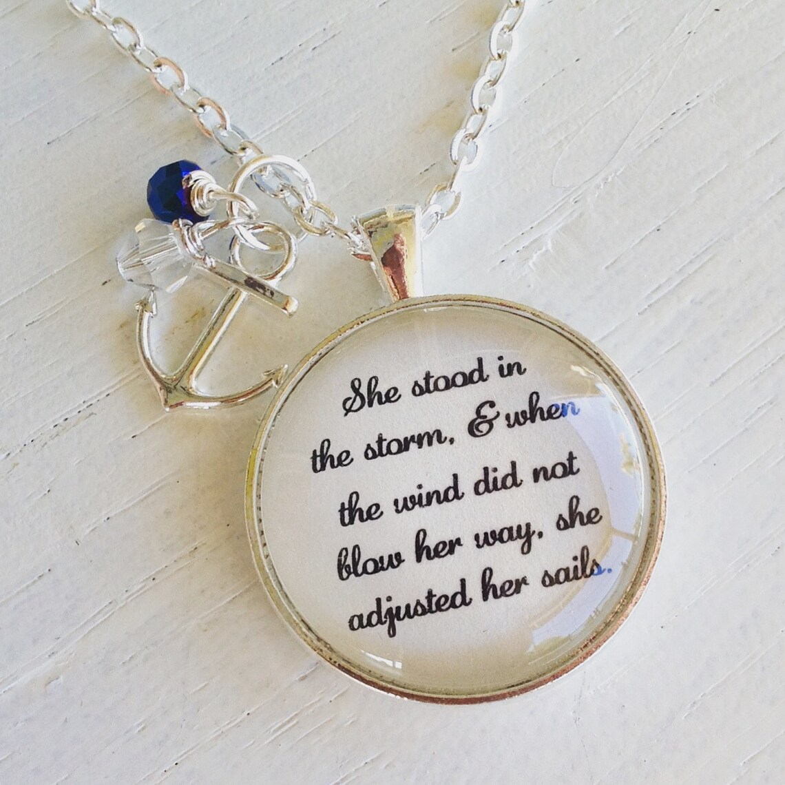 Inspirational Quote Necklace/she Stood in the - Etsy