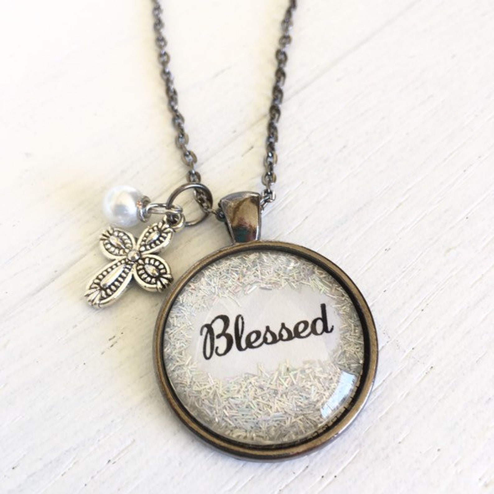 Blessed Sparkle Pendant Necklacepersonalized Jewelry for - Etsy