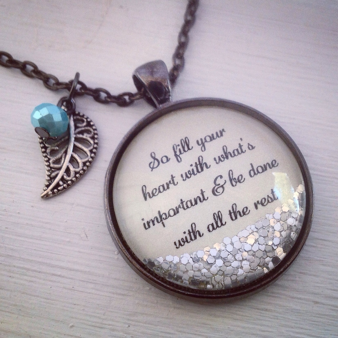 Personalized Jewelry, Inspirational Quote Necklace,"so Fill Your Heart ...