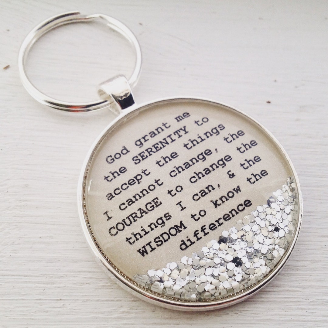 Serenity Prayer Keychain, Sobriety Keychain, Sobriety Gift for Women ...