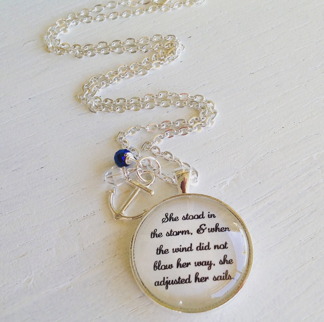 Inspirational Quote Necklace/she Stood in the Storm/inspirational Gift ...