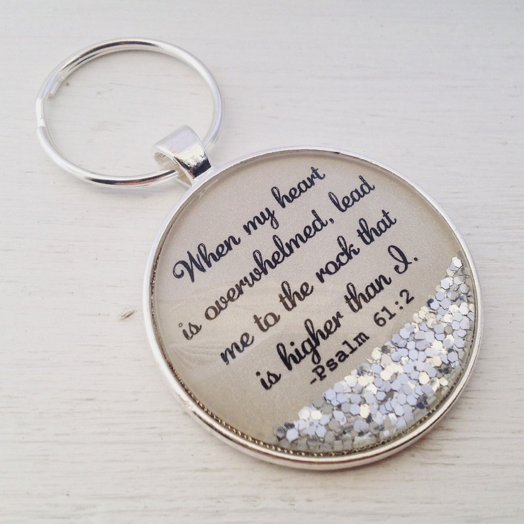 Christian Gift,psalm 61:2 Sparkle Keychain/bible Verse Keychain ...