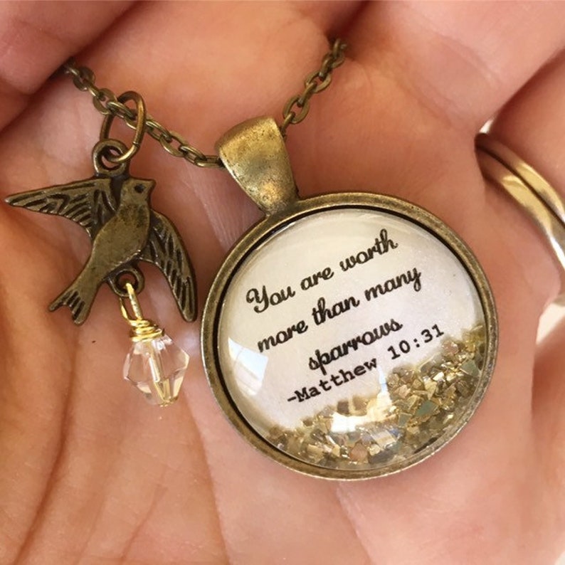 Christian Jewelry, Christian Gifts, Bible Verse Necklace, Matthew 10:31 ...