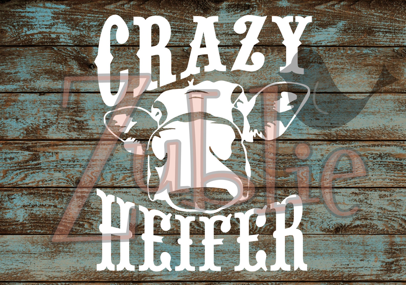 Crazy Heifer SVG File - Etsy