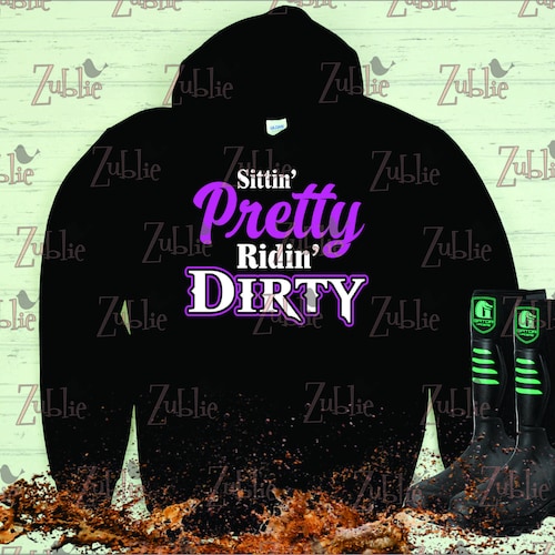 Sittin Pretty Ridin Dirty ATV UTV SXS Black Hoodie - Etsy