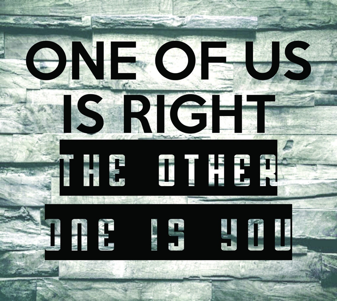 One is Right Other is You SVG File - Etsy