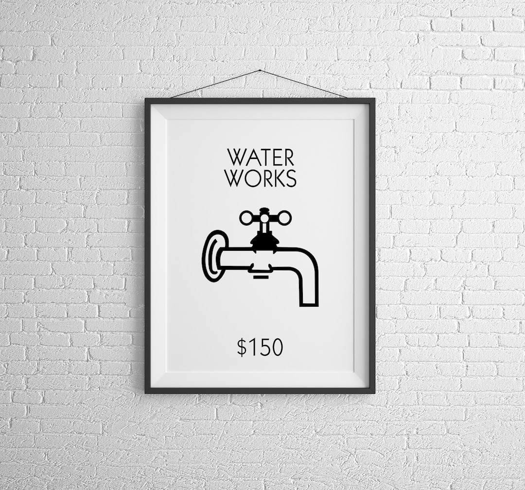 Electric Company/ Water Works Monopoly Wall Art - Personalized Print ...