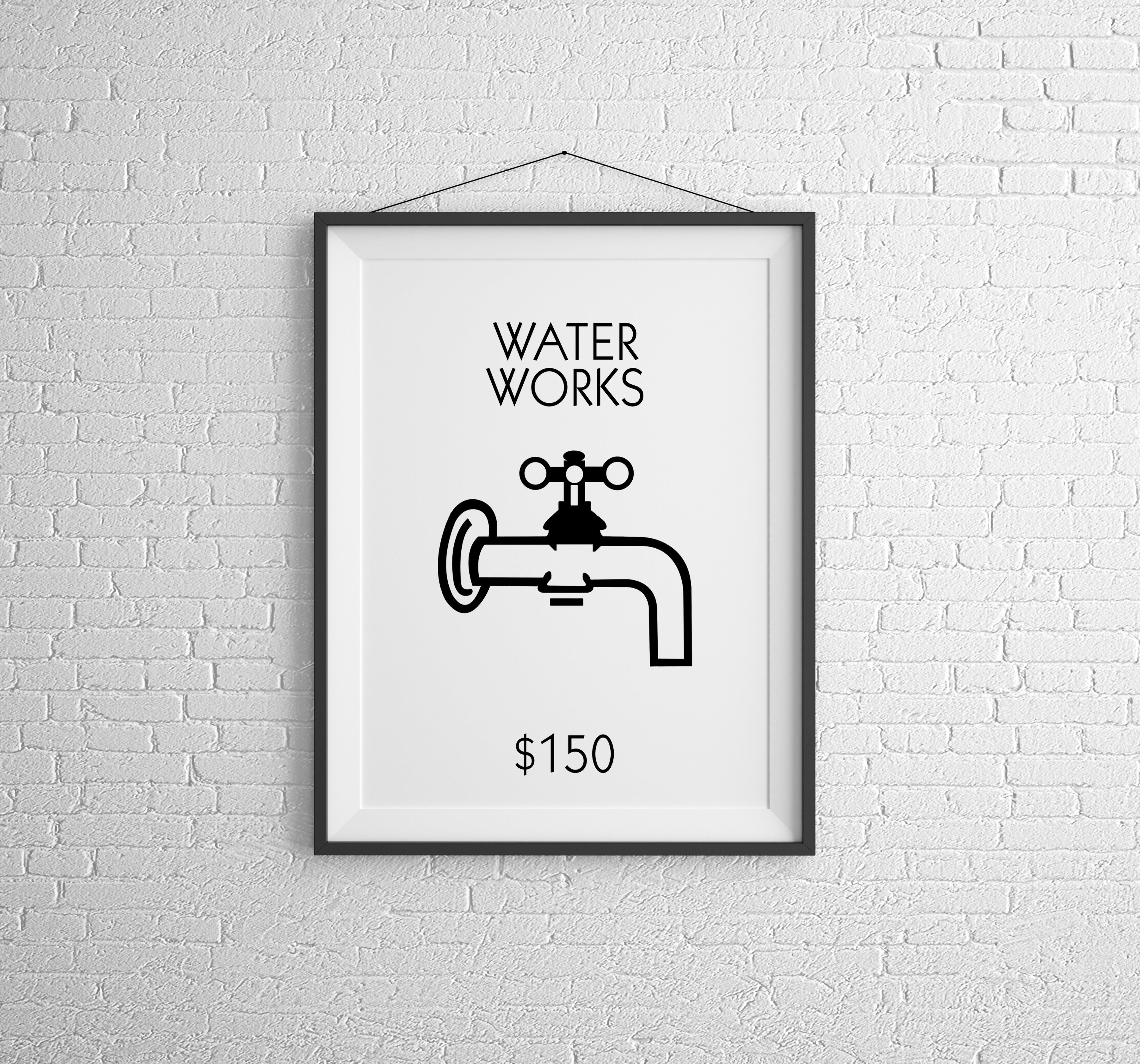 Electric Company/ Water Works Monopoly Wall Art - Personalized Print ...