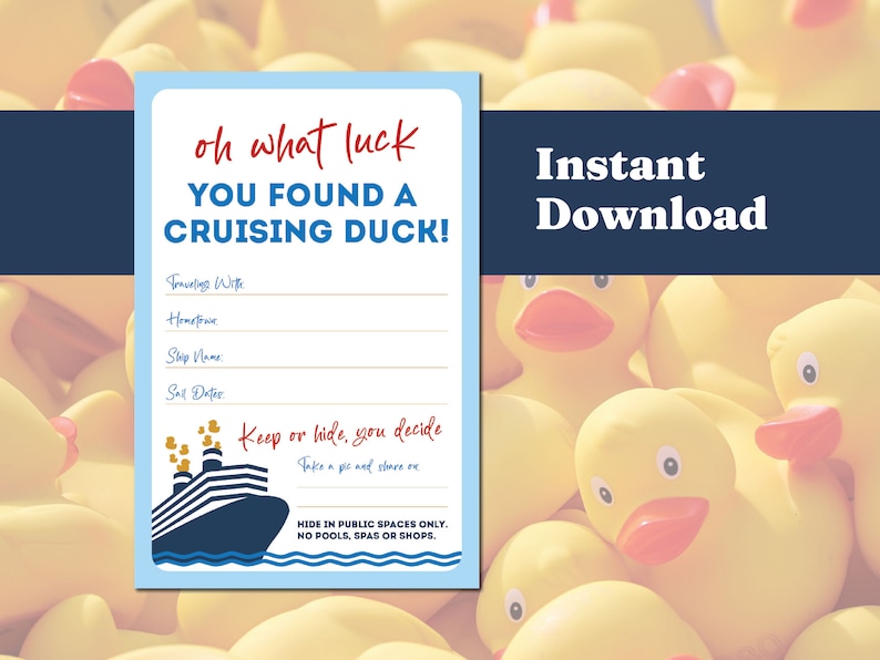 Cruising Ducks Tag | Cruise Duck Tags | Oh What Luck You Found a Cruising Duck | Digital ...