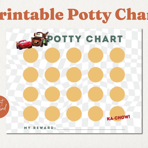 Cars Potty Training Chart - Etsy