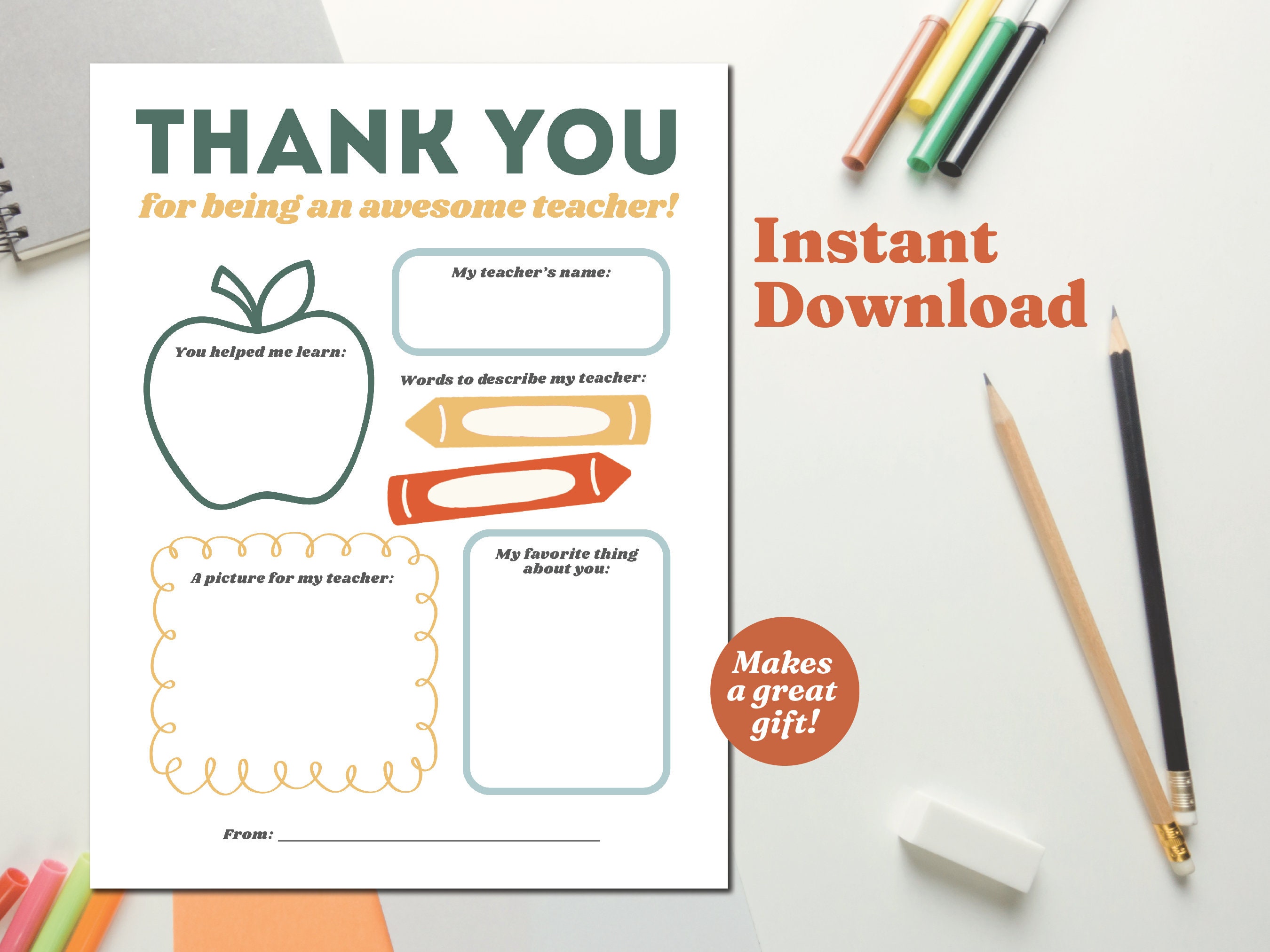 Teacher Appreciation Week Printable, Teacher Survey, Teacher ...