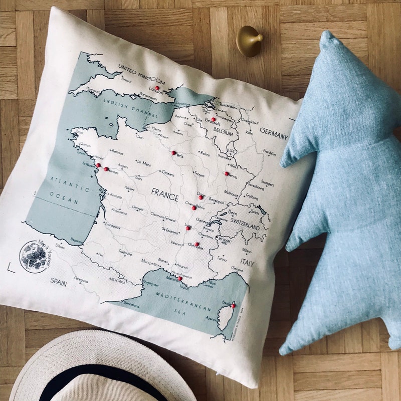 World Map Pillow - Etsy