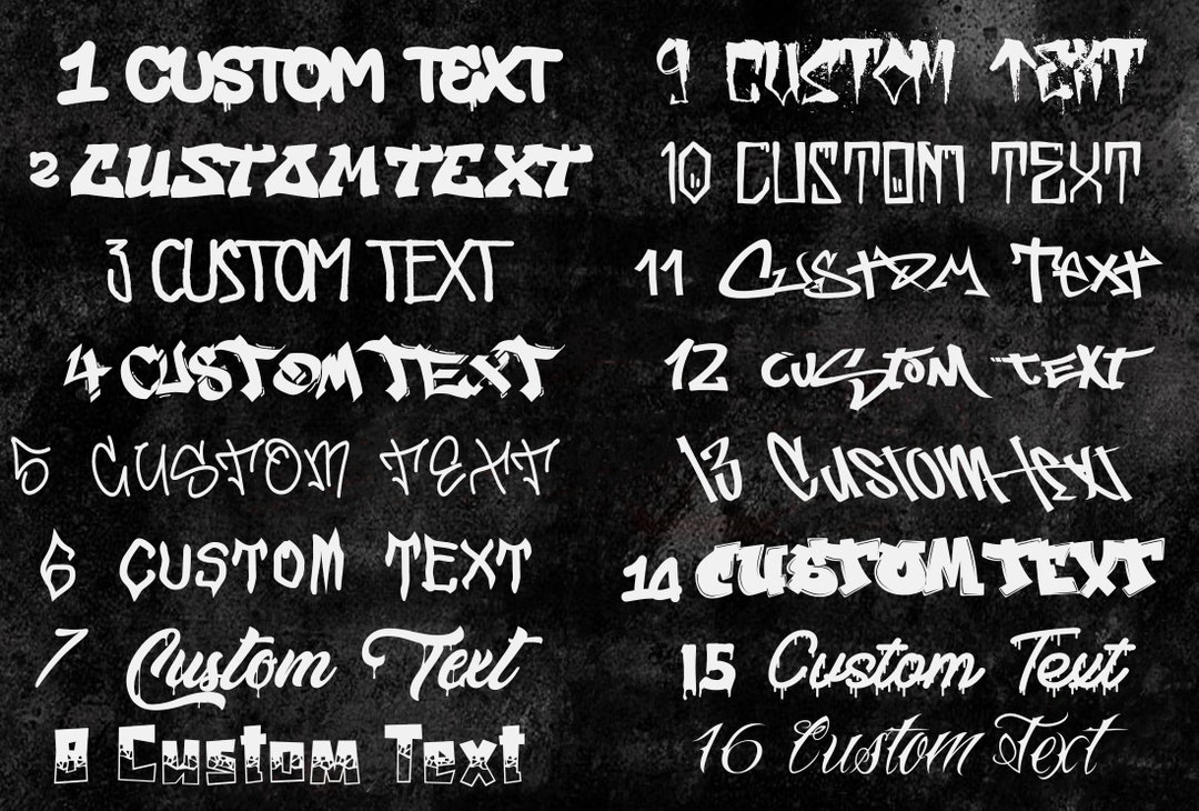 Urban Graffiti Font Custom Text Vinyl Decal Sticker - Etsy