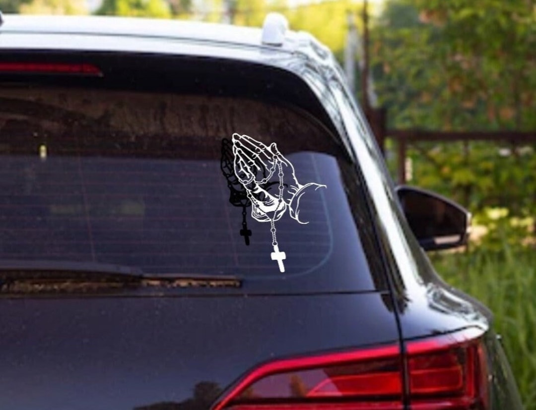 Prayer Hands Rosary Decal Sticker - Etsy