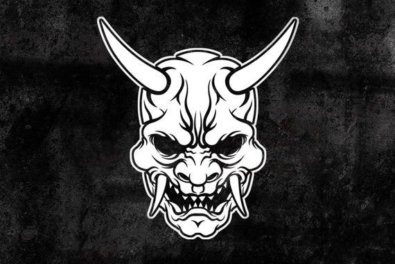 Oni Mask Decal Sticker | Etsy
