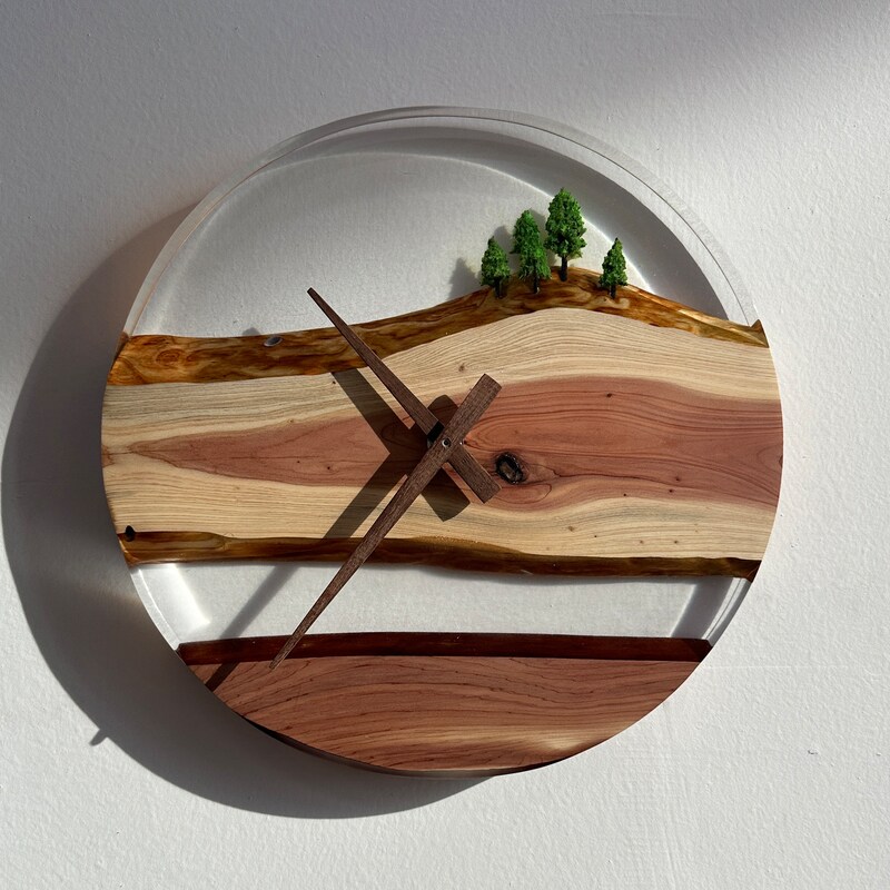 Resin and Wood Clock - Etsy