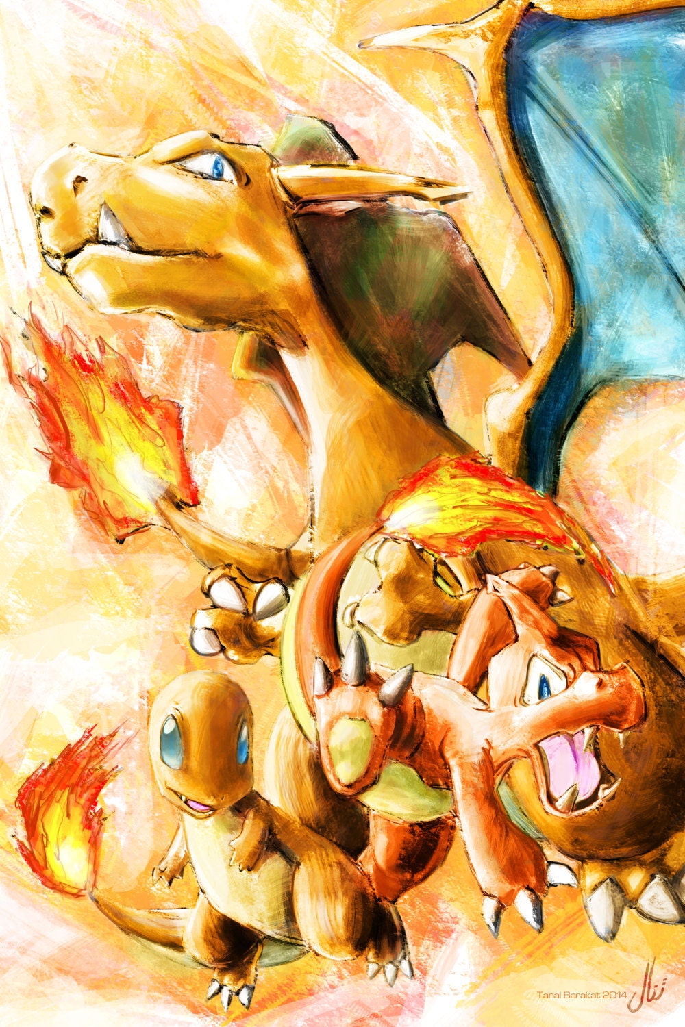 Charmander Charmeleon Charizard Pokemon Poster Print | Etsy