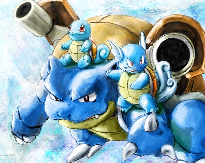 Squirtle, Wartortle, Blastoise Pokemon Poster Print - Etsy