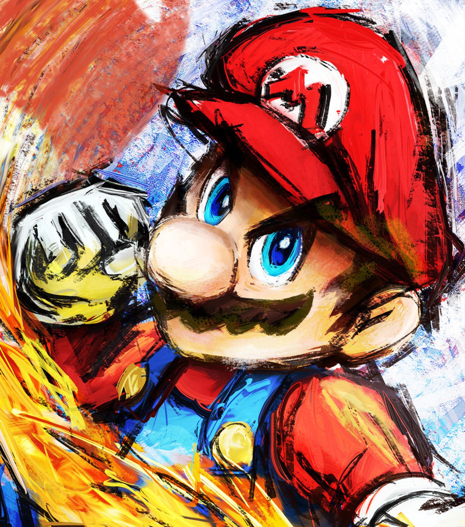 Mario Super Mario Brothers Fine Art Print | Etsy