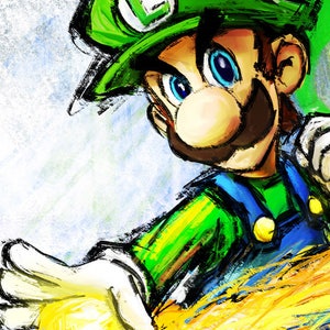 Luigi - Super Mario Brothers - Fine Art Print - Etsy