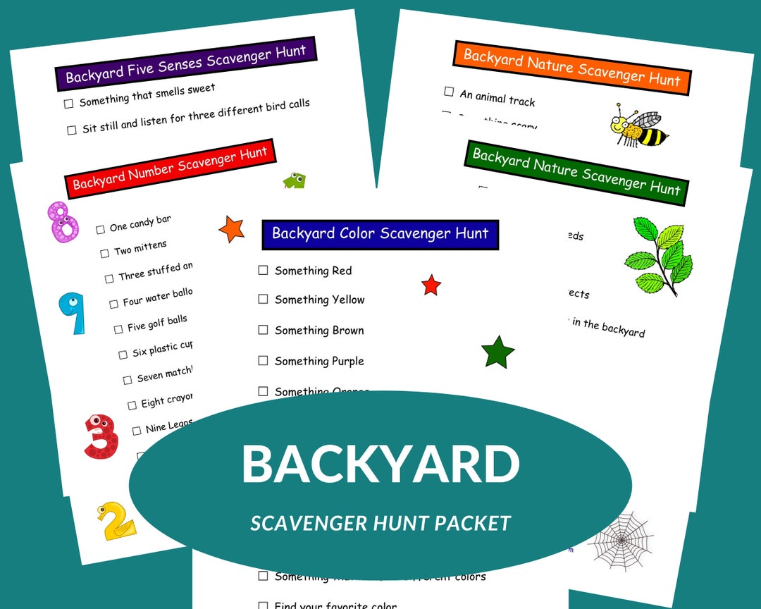 Backyard Scavenger Hunt Printable Packet - Etsy