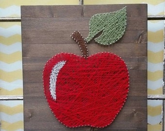 Red string art | Etsy