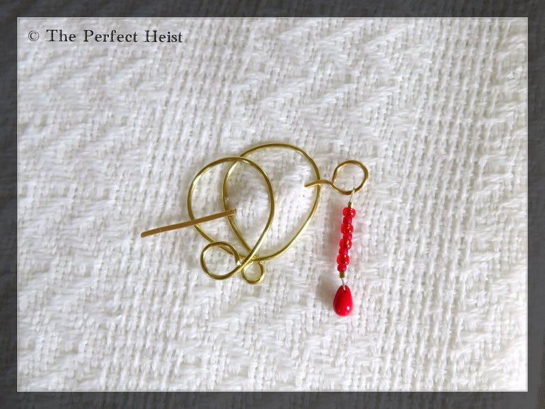 Shawl Pin Gold Red Balloon - Etsy
