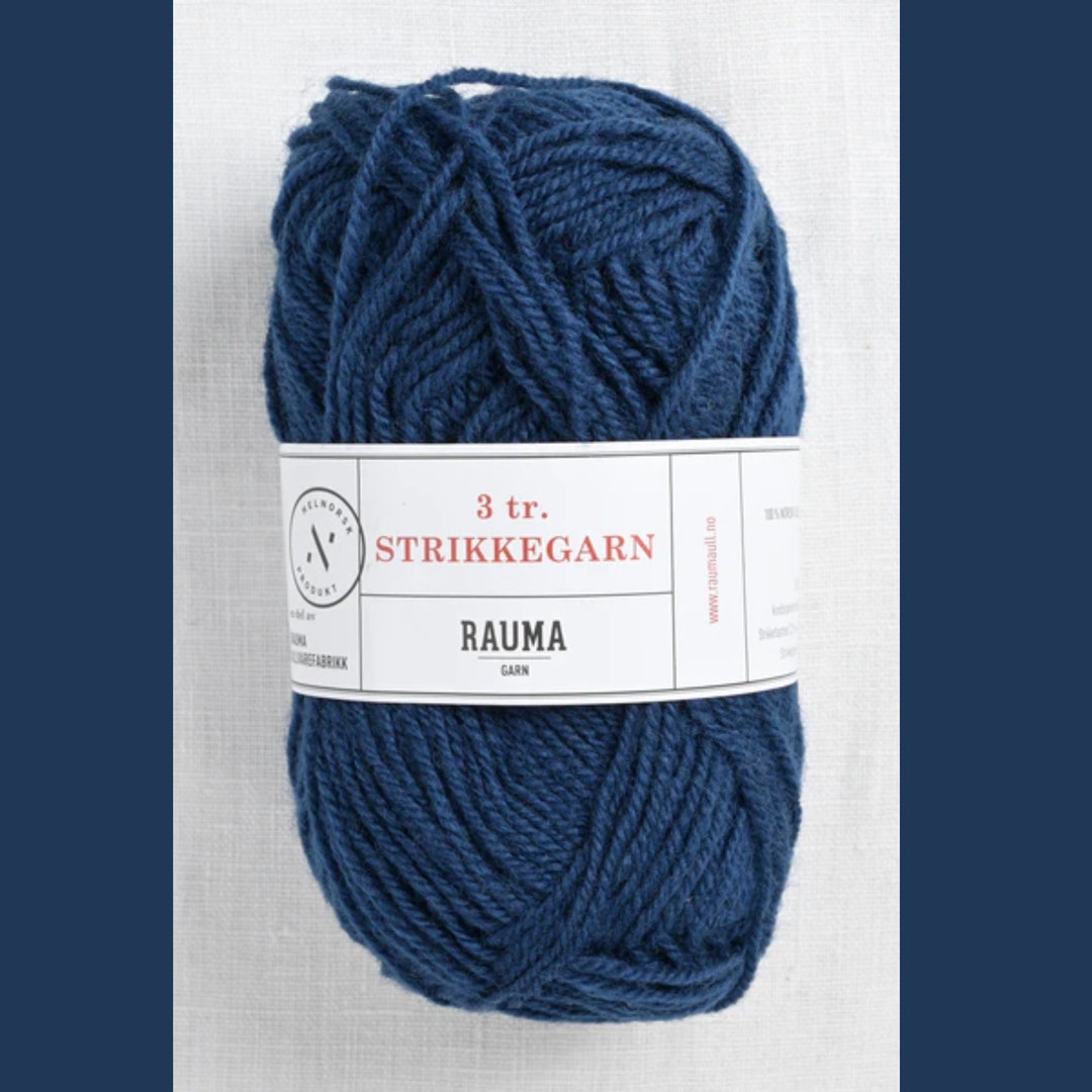 Yarn, Dark Farmer Blue, Wool - Etsy