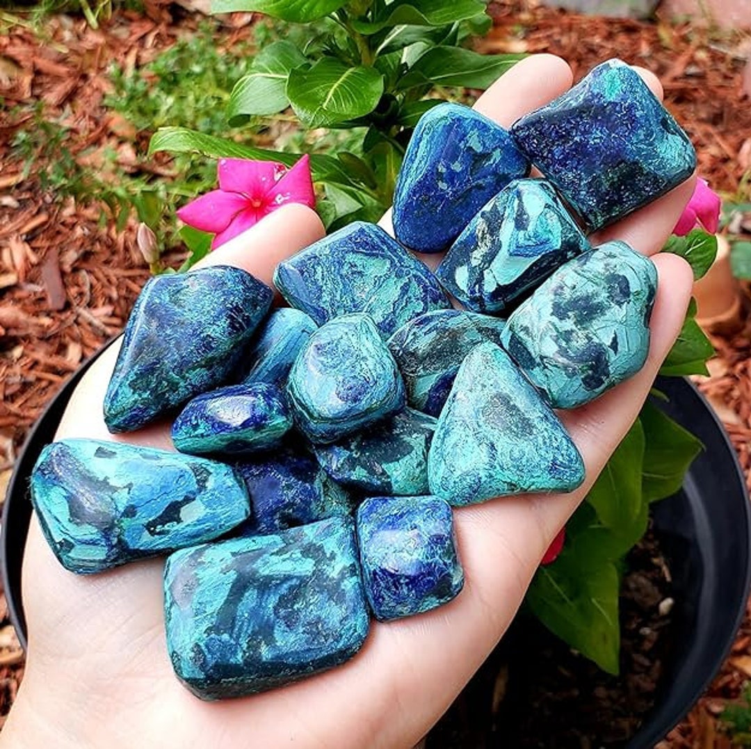 Azurite -tumbled & Hand Polished Crystal Healing Natural Metaphysical ...
