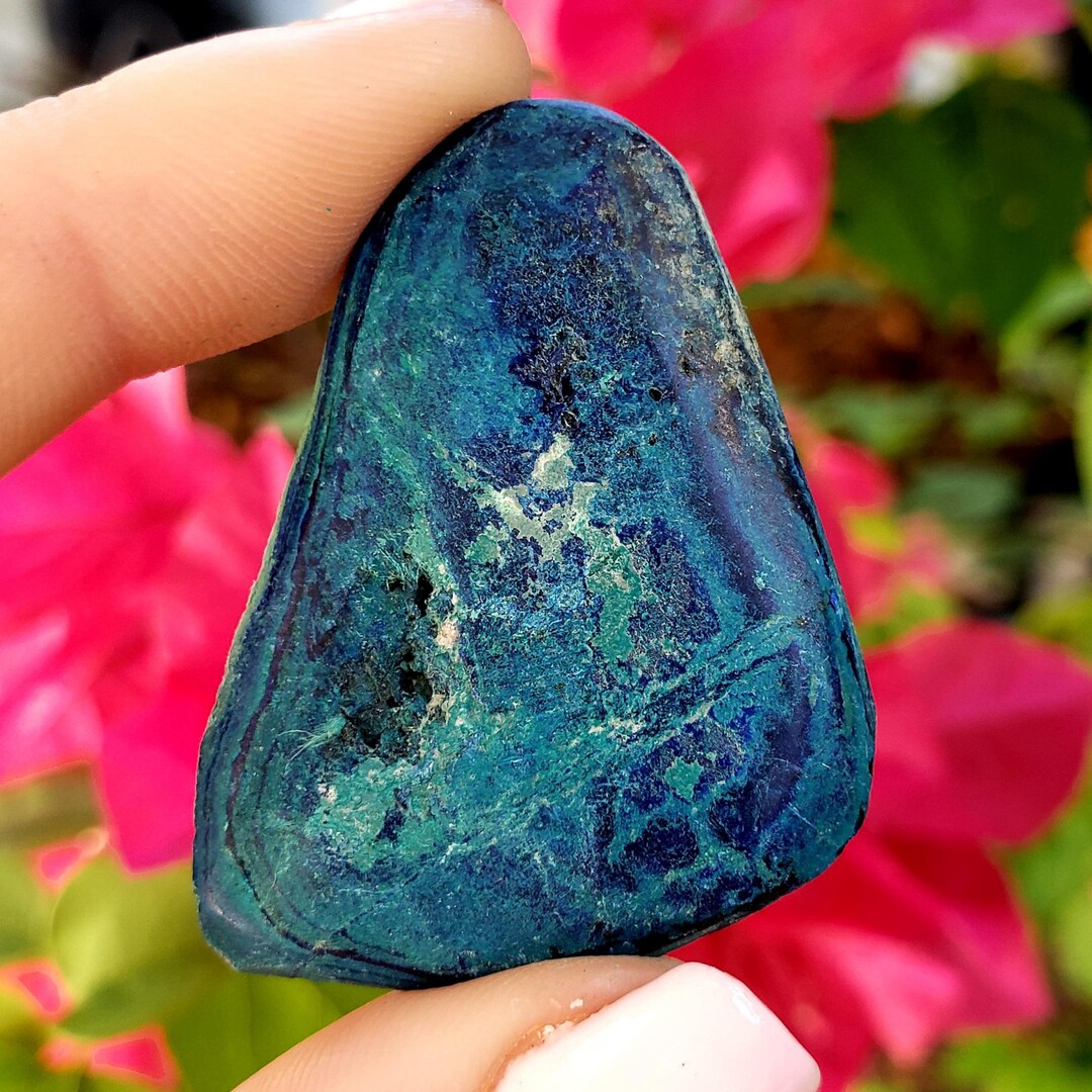 Azurite and Malachite Tumbled & Semi Polished Free Formed Crystal ...